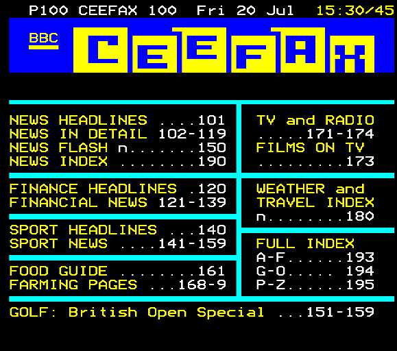 Pages from Ceefax (and other Teletext providers) | Archive Television ...